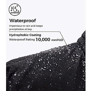 Wantdo Men's Waterproof Mountain Jacket Fleece Windproof Ski Jacket US XL Black XL