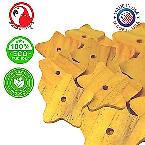 Bonka Bird Toys 1150 Pk6 Yellow Jumbo Wood Stars Foot Talon Craft Part Bird Toys