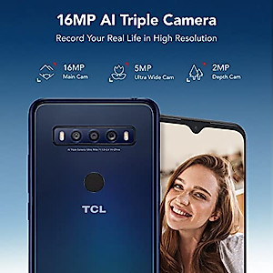 TCL 10 SE Unlocked Android Smartphone, 6.52" V-Notch Display, US Version Cell Phone with 16 MP AI Triple-Camera 4GB + 64GB, 4000mAh Fast Charging Battery, Polar Night (Not Compatible with Verizon)