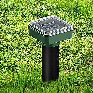4 Pack Mole Repellent Solar Powered Solar Mole Repellent Ultrasonic Vole Groundhog Repellent Outdoor Waterproof Sonic Repellent Spikes Drive Away Burrowing Animals from Lawns and Yard