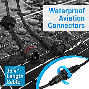 SereneLife 100W 12V Monocrystalline Portable Easy Mono Solar Panel Starter Kit w/ 3 ft 11AWG Cable Set-for Van, Campers, Golf Cart, Car Roof, Boat SLSPNL10