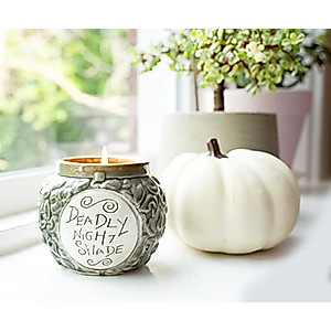 Disney The Nightmare Before Christmas Sally's Deadly Night Shade Jar Ceramic Candle | Jasmine Fragrance with 30-Hour Burn Time