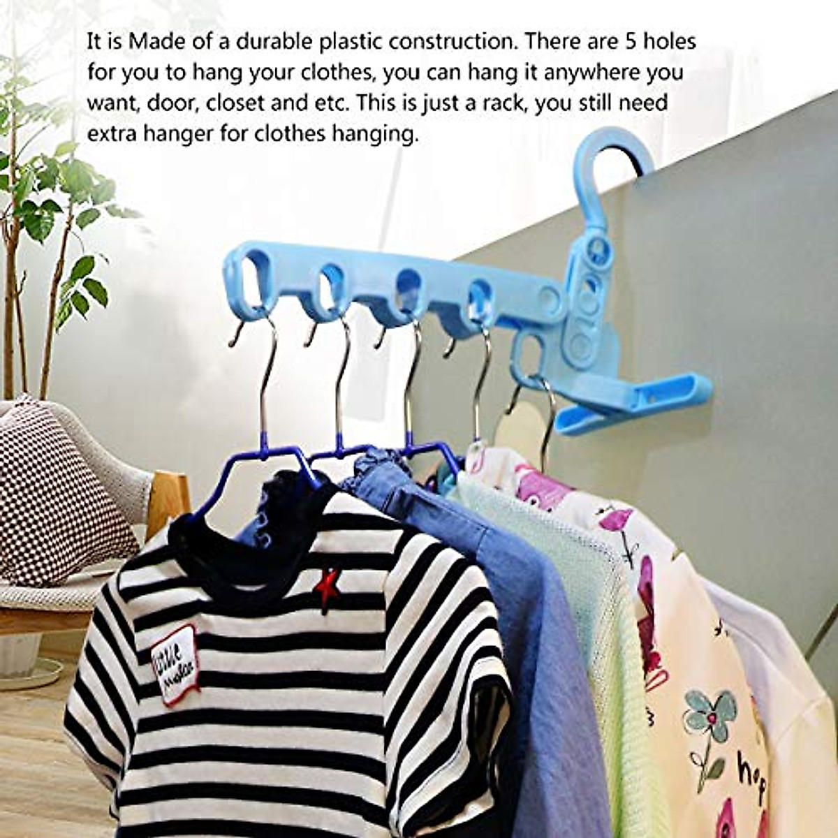 ezcoco Plastic Multi-Function Hangers,Drying Rack,Suit Hangers,Travel Hangers（Pink&Blue&Green）- Pink