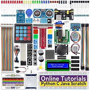 SunFounder Raspberry Pi Starter Kit and Raspberry Pi Sensor Kit with Tutorials Compatible with Raspberry Pi 4B 3B+, Support Python C, Learn Electronics and Programming for Raspberry Pi Beginners