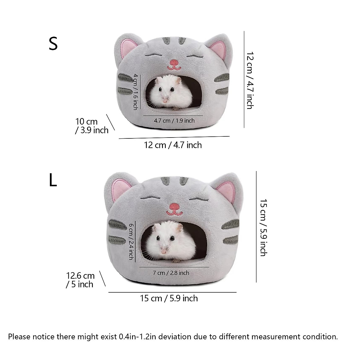 Rat Hamster Warm Bed House Cushion Hamster Bed Hamster Accessories Hamster Hideout Hamster Cotton Nest Winter Warm Mushroom House Small Pet Golden Bear Honey Bag Gliding Supplies Plush