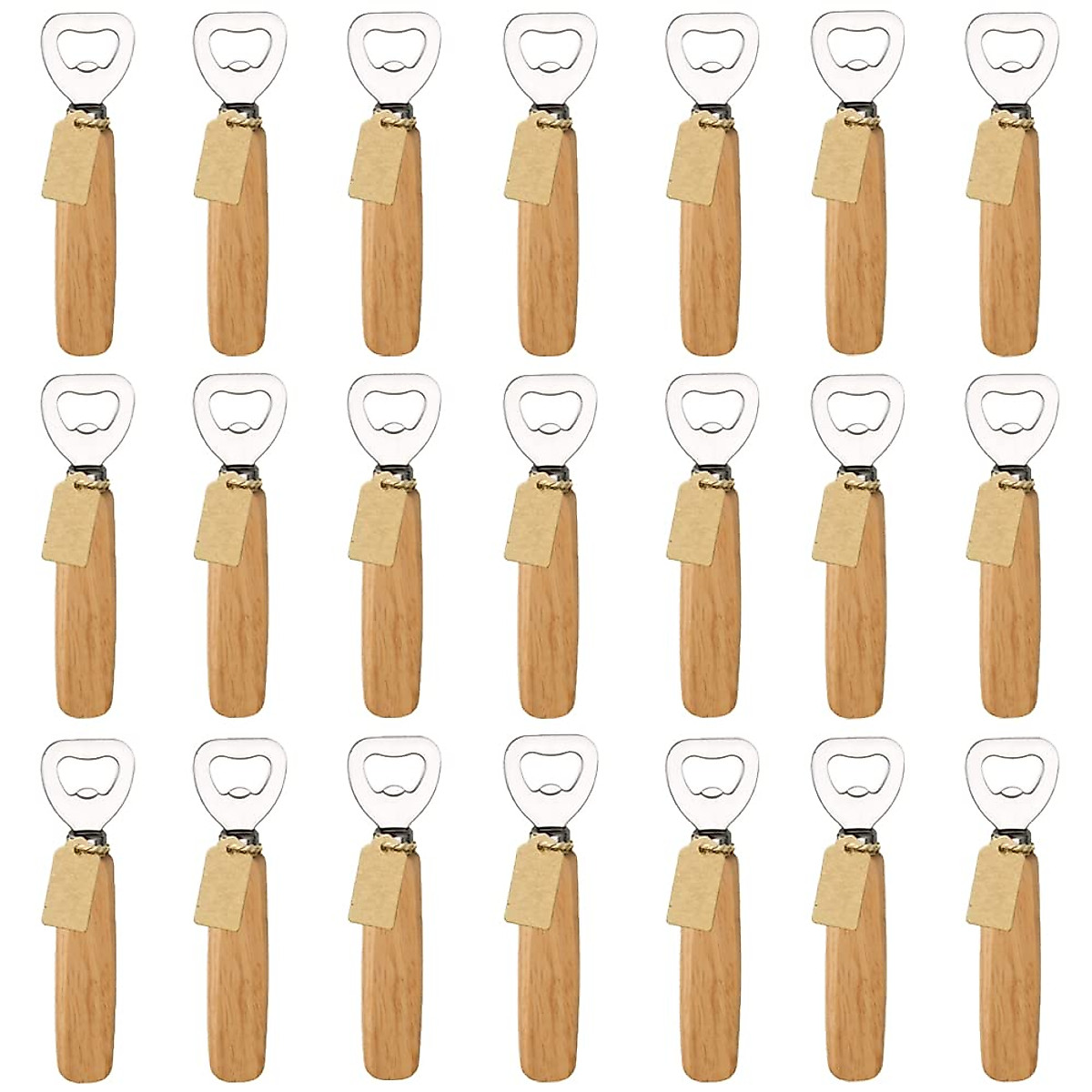Sanpink Bartender Bottle Openers, Beer Bottle Openers, Cider, Soft Drinks -Wood Handle Handheld (set of 21)