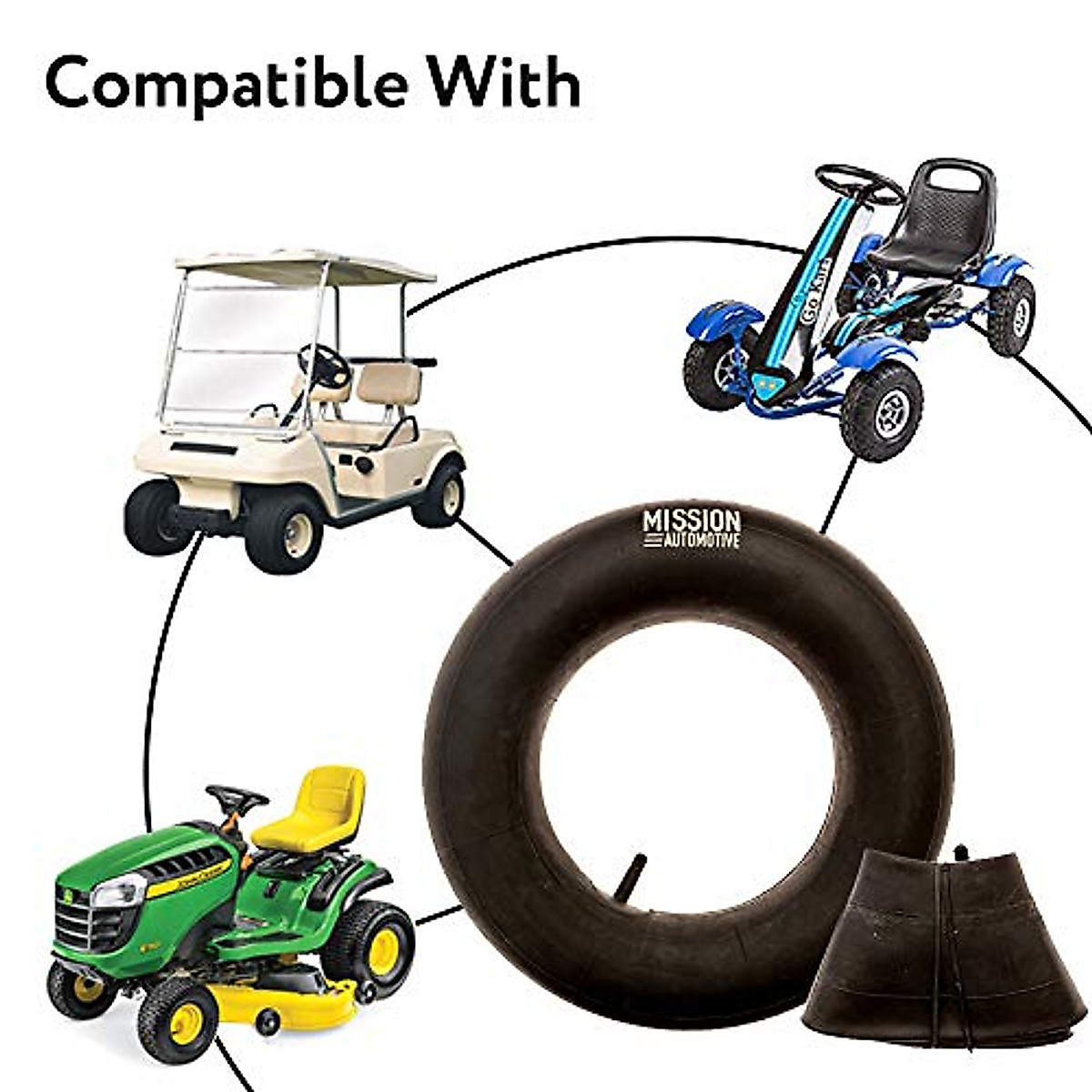 Premium Replacement Tire Inner Tubes with TR-13 Valve Stem - 2 Pack - 15x6.00-6"- Great for Riding Mowers, Lawn Mowers, Go Karts, and Golf Carts - Utility Tools - Mission Automotive