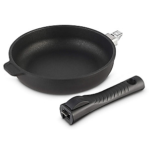 Ozeri Professional Series Hand Cast Ceramic Fry Pan with Removable Handle, 100% Made in Germany and Free of GenX, PFBS, Bisphenols, APEO, PFOS, PFOA, NMP and NEP