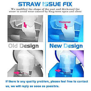 Home Tune 2 Pack Cute Water Bottles with Straw for Kids Girls Boys, BPA FREE Tritan & Leak Proof & Secure Lock & Soft Carry Loop, 14oz / 400ml (Airplane & Panda)