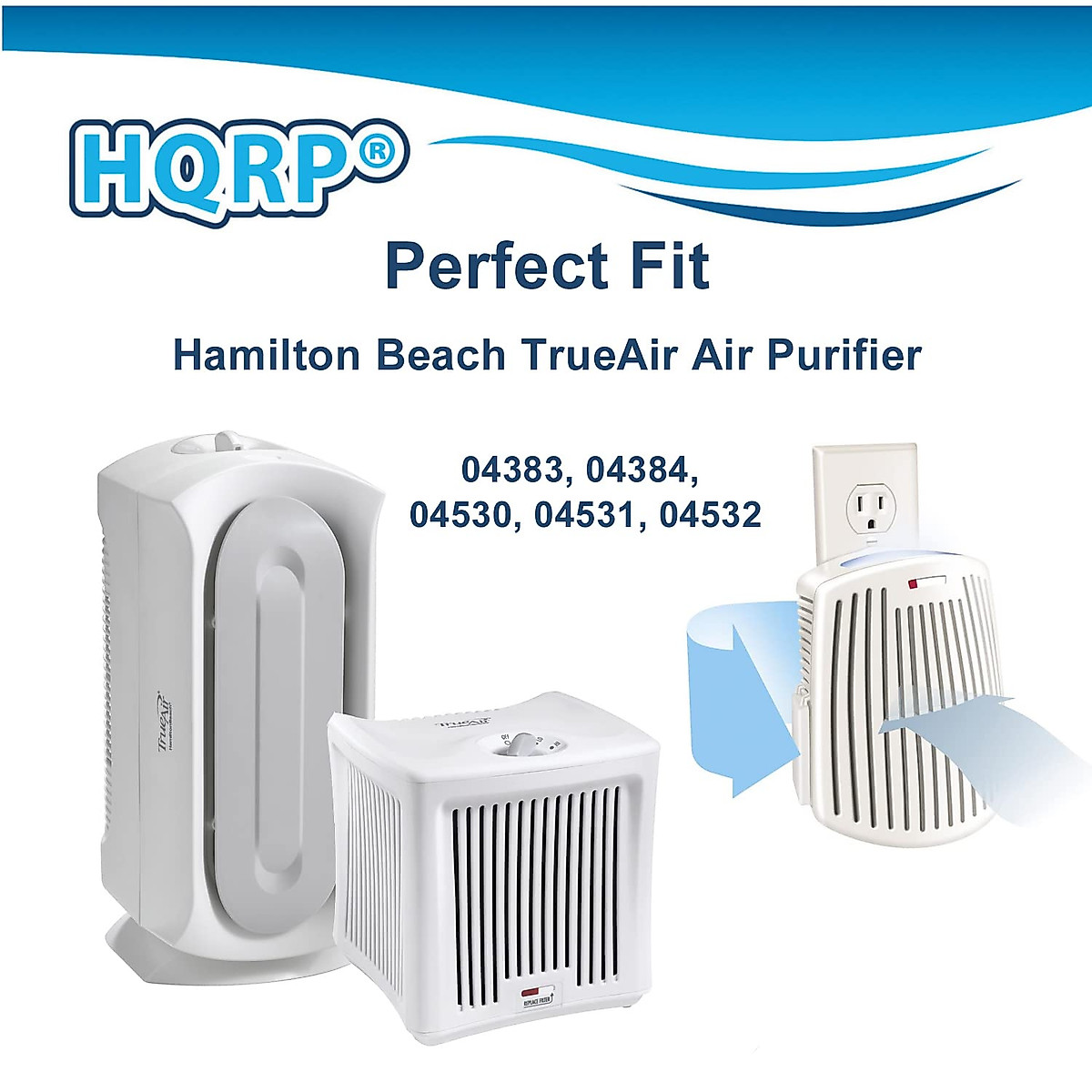 HQRP 6-pack Carbon Filter compatible with Hamilton Beach Parts # 04290, 04290G, 04291G, 04294G, 04230FS, 04230G, 04234G fits True Air 04530GM, 04531GM, 04532GM, 04384