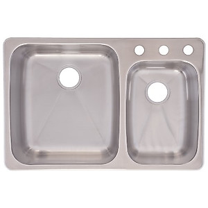 Franke C2233R/9 Stainless Steel 33 1/4x 22in. Dualmount Double Bowl Sink