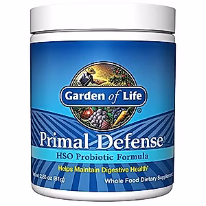 Garden of Life Whole Food Primal Defense HSO Probiotic Dietary Supplement for Digestive and Gut Health, Vegetarian Powder, 2.85 oz