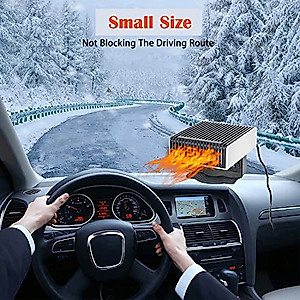 12V 150W Portable Car Heater,2 in 1 Auto Heater/Cooling Fan Car Windscreen Demister Heater Fast Heating Defrost Defogger Plug in Cigarette Lighter Automobile Windscreen Fan