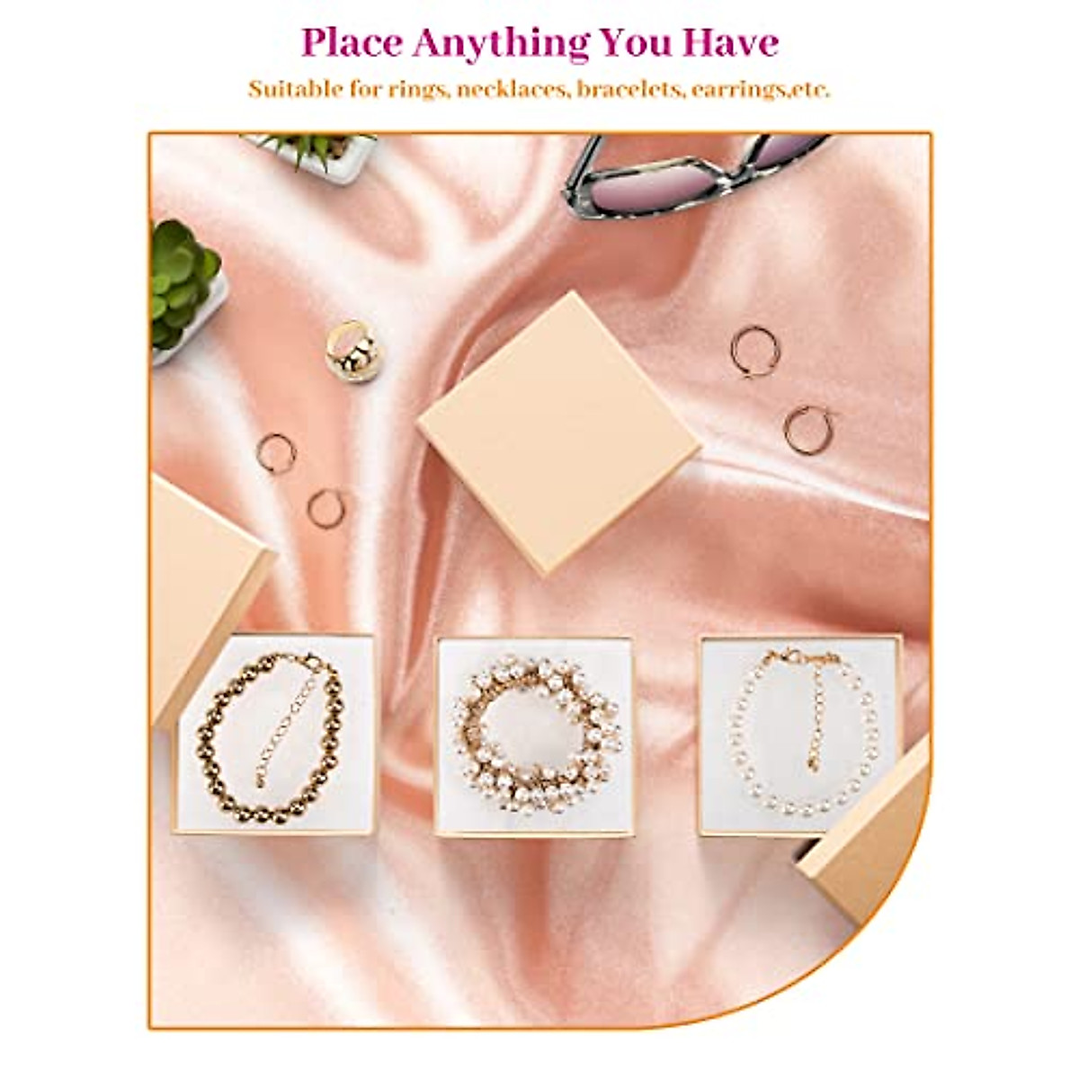 MESHA Cardboard Jewelry Gift Boxes, Cotton Filled Jewlery Box w/Lids, Brown 3.5x3.5x1 Inch, Necklace Ring Bracelet Earring Display Box, Bulk Square Small Kraft Jewelry Gift Box, 96 Pieces