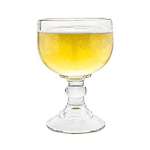 Chefcaptain Schooner Beer Glass - 21.5 Oz Extra Large Goblet Crystal Style ZERO LEAD Shrimp Cocktail, Coronaritas, Margaritas 4 PACK