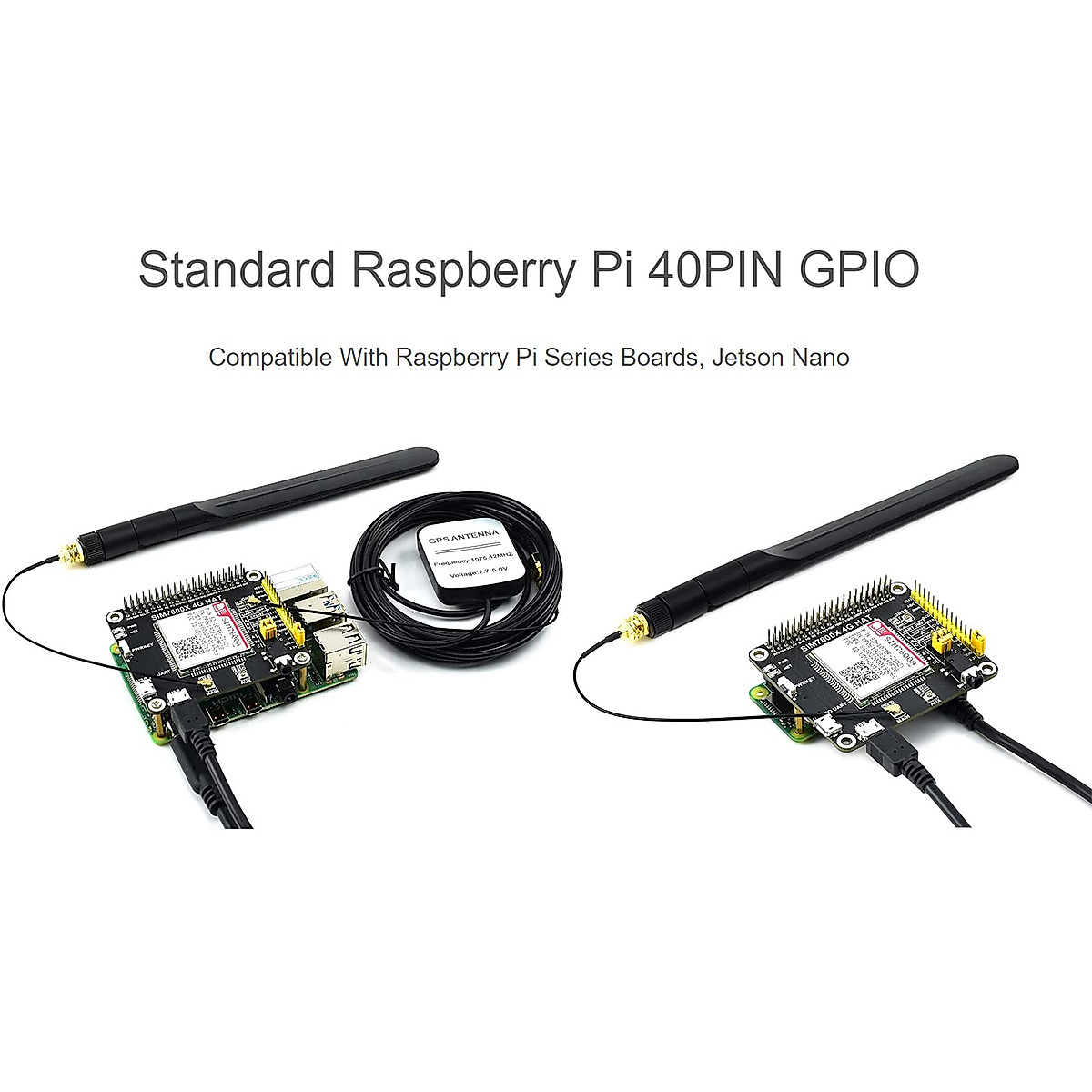 Ingcool 4G/3G/GNSS HAT Module for Raspberry Pi 4B/3B+/3B/2B/Zero/Zero W/Zero WH,Jetson Nano, Based on SIM7600A-H, 4G/GNSS Module Support LTE CAT4 up to 150Mbps for Data Transfer, etc.