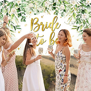 Lecheme Greenery Bride to Be Backdrop Sage Green Bridal Shower Backdrop Floral Bride to Be Banner Wedding Shower Decorations Bachelorette Party Decorations Bride to Be Photo Background