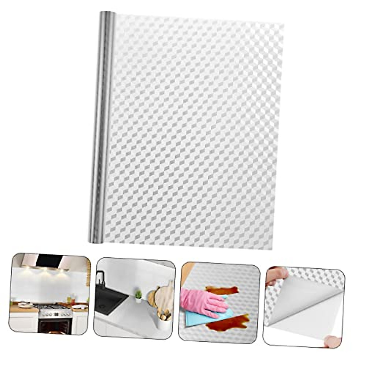 BESTonZON Shelf Liner 1 Roll Kitchen Greaseproof Stickers Foil Stickers Stickers Tile Stickers Sticker Kitchen Sticker for Grease Proof Decorative Wall Decals Oil PVC, Pet Drawer Liner