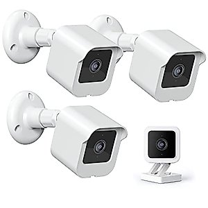 Wall Mount for Wyze Cam V3 , Outdoor and Indoor Weatherproof Protective Housing with 360 Degree Adjustable Mount Bracket, Home Security Camera System Accessories (WHITE-3Pack)