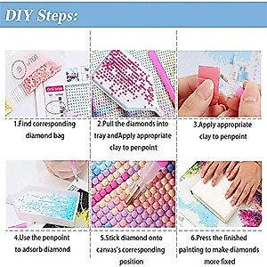 LFMU DIY 5D Diamond Painting Kits for Adults and Children, Full Round Drill Diamond Art Moon Butterfly Embroidery Diamond Painting, Used for Home Wall Decoration Gifts (12x16inch)