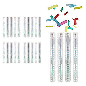 24 Pack Rainbow Confetti Flutter Sticks for Birthdays, Party Confetti Shakers (1 x 8 In)