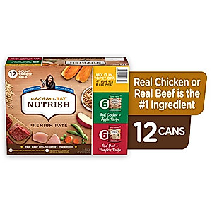 Rachael Ray Nutrish Premium Pate Wet Dog Food, Chicken and Beef Variety Pack, 13 Ounce Cans (Pack of 12)