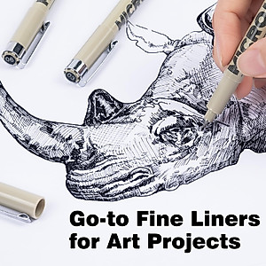 Micro-Pen Fineliner Ink Pens, 12 Pack Black Micro Fine Point Drawing Pens Waterproof Archival Ink Multiliner Pens for Artist Illustration, Sketching, Technical Drawing, Anime, Manga, Scrapbooking