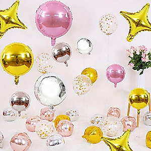 10'' Star Shape Foil Mylar Balloon Quadrangle Balloon -50 pcs Four Angle Star Balloons for Baby Shower, Gender Reveal, Wedding, Birthday or Engagement Party Decoration (Gold)