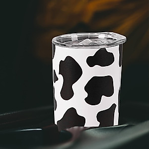 Cow Print Tumbler with Lid and Straw-Stainless Steel Insulated Thermal-Slim Cows Skinny Tumbler-Cow Print Decor-Cow Gifts for Women-Cow Tumbler-Cow Stuff-Birthday Gifts for Women Mom-20 oz Tumbler