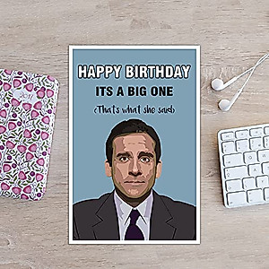 Ziwenhu Happy Birthday Card for Him, Funny Birthday Gifts for Women, Michael Scott Bday Card for Her, The Office Birthday Card for Friend