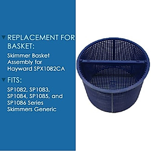 NOOTO SPX1082CA Skimmer Basket Replacement for Hayward Skimmers Replace SP1082 SP1083 SP1084 SP1085 Series Skimmers B-152, 7 inch Pool Skimmer Basket