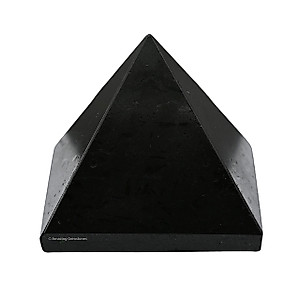 Black Tourmaline Pyramid Crystal Healing Stones - 2" Great Pyramid Figurine of Natural Stone Pyramid for Meditation, Reiki, Chakra Balancing and Crystal Pyramids Grid