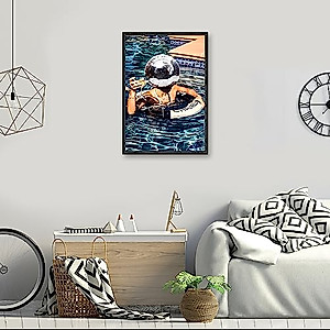 Trendy Wall Art Aesthetic Preppy Poster Print Funny Black and White Wall ArtDisco Canvas Wall Art Trendy Newspapers Print Wall Decor for Living Room Dorm Room Bar Cart 16x24in Unframed