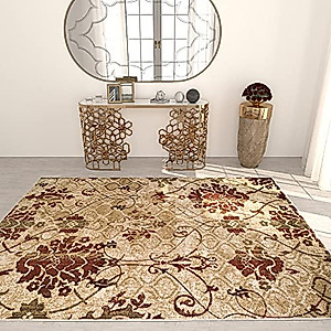 Premium Rugs Modern Distressed Soft Large Area Rugs for Bedroom, Indoor/Outdoor Rug, Dining & Living Room, Stain Resistant, Pet Friendly, Lightweight, Waterproof & Easy to Clean (Red Large 8x11)