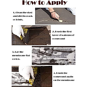 LLPT Waterproofing Membrane Anti-Fracture Fiberglass Fabric Tape 6 Inch x 82 Feet Water Barrier Tape Roll for Tile Wall Bathroom Shower Pan Curb Seam Niche Floor Crack (FWR150)