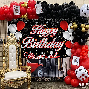KatchOn, XtraLarge Red Happy Birthday Banner - 72x44 Inch | Red and Black Birthday Decorations | Happy Birthday Banner Red and Black | Happy Birthday Sign for Backdrop | Birthday Party Decorations