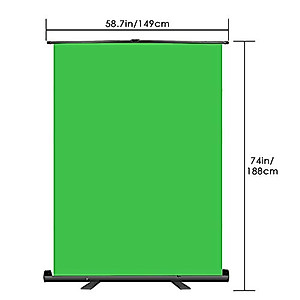 Neewer 148x180cm Green Screen Green Backdrop, Portable Collapsible Chromakey Background, Pull-up Style with Auto-Locking Frame, Solid Aluminium Base for Photo Video, Live Game, Tiktok Video