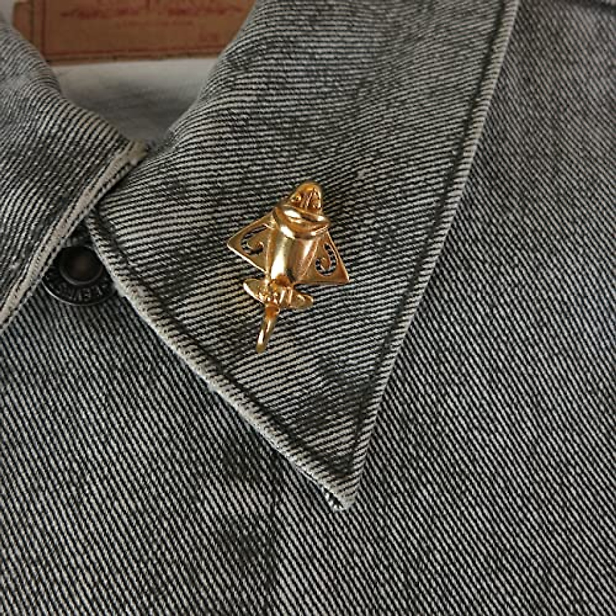 Across The Puddle, Ancient Golden Jet-3 Lapel Pin | 24k GP Golden Flyer | Pre-Columbian Quimbaya Pin Airplane Jet | Ancient Aircraft | Ancient Astronauts | Original Golden Jets Collection