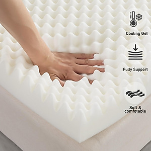 WhatsBedding 3 Inch Memory Foam Mattress Topper Queen Size with Soft Cover, Memory Foam Bed Topper with Removable & Washable Cover Rayon from Bamboo for Back Pain (80x60x3in)