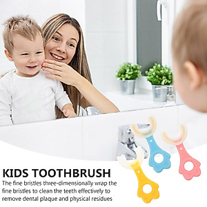 DOITOOL Silicone Toothbrush U Shape Toothbrush Manual Training Toothbrush Waterproof Soft Oral Cleaner for Child 12pcs