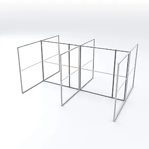BANNER BUZZ MAKE IT VISIBLE QSEG Office Partition Stand Part List Dividers Desk Cubicle Workstation Set COVID-19 Precautions Easy to Install Wall Dividers (240 x 320 x 150 cm (4 Desk), Hardware Only)
