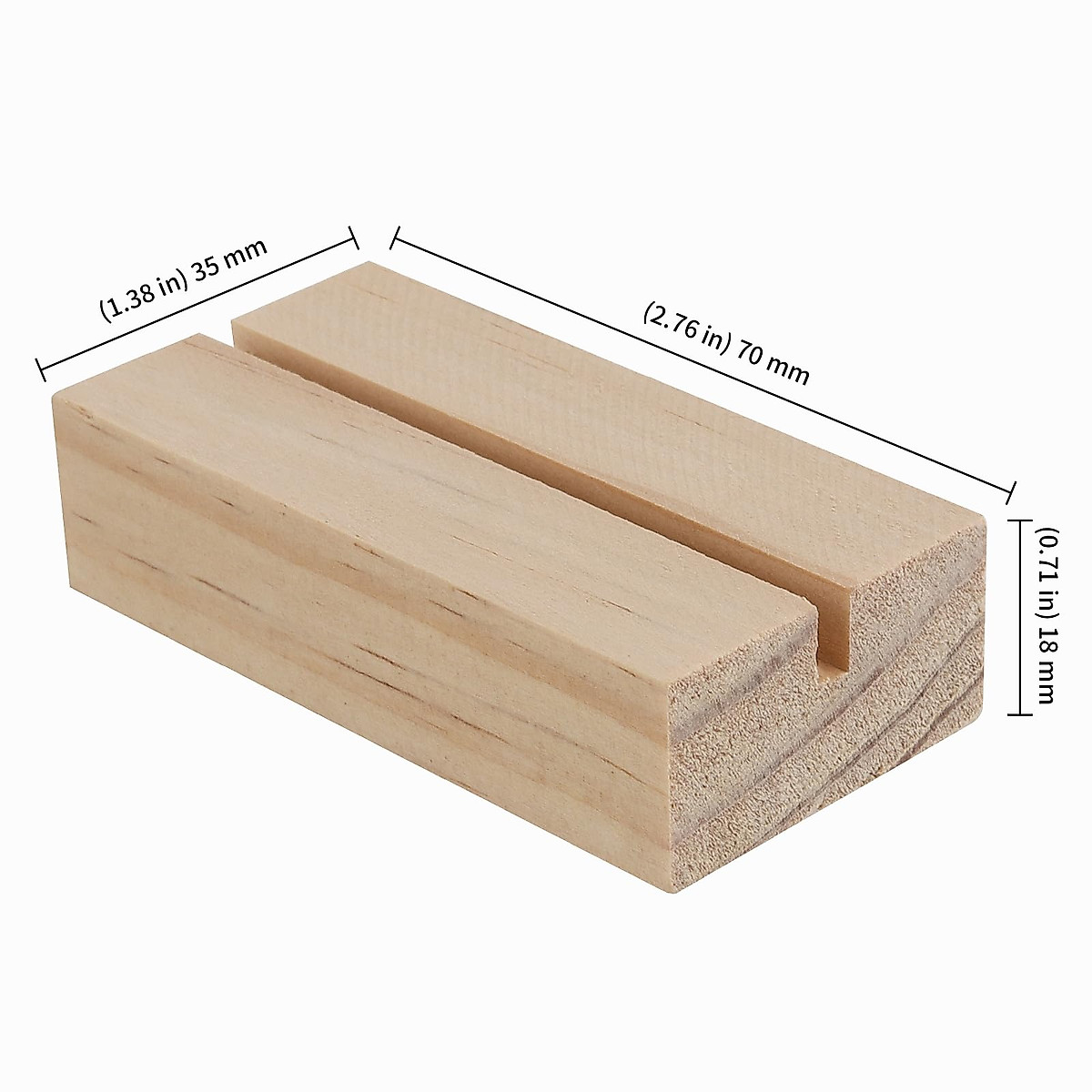 KEILEOHO 30 PCS Table Number Stands Wood, Table Card Holder Stand Wood, Wooden Table Number Holder, Wood Place Card Holder for Wedding Party Decoration, 2.75 x 1.38 x 0.71 Inch