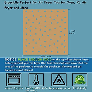 BYKITCHEN Air Fryer Oven Liners, 11x12 Inches, Nonstick Unbleached Rectangular Air Fryer Parchment Paper for Ninja Foodi Air Fryer Toaster Ovens, XL Air Fryer, Dehydrator and More (Set of 100)