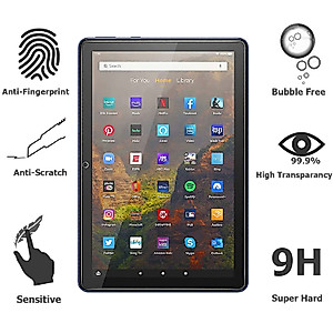 [2 Pack] Glass Screen Protector For Amazon Fire HD 10 11th Generation (2021), Epicgadget Fire HD 10 / Fire HD 10 Kids Edition Tempered Glass Screen protector, HD Clear / 9H Hardness