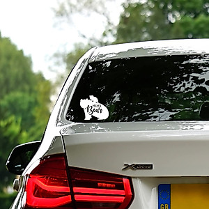 Vinyl Wall Art Decal - Mama Bear - 6" x 6" - Cute Animal Bear Design Modern Quote Sticker for Trucks Bumper Minivan Cars Window Kids in Family Laptop Decor (White)