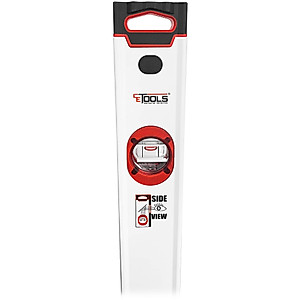 CE Tools 72 Inch Red Edge Level - 6 Foot Level Tool with Shock-Proof Vial, Milled Bottom, and Robust End Caps, Aluminum