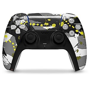 WraptorSkinz Skin Wrap compatible with Sony PS5 DualSense Controller Abstract 02 Yellow (CONTROLLER NOT INCLUDED)