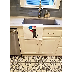 Caroline's Treasures WDK4200WTKT Labrador Retriever Chocolate #1 Patriotic White Kitchen Towel Set of 2 Dish Towels Decorative Bathroom Hand Towel for Hand, Face, Hair, Yoga, Tea, Dishcloth, 19 X 25,
