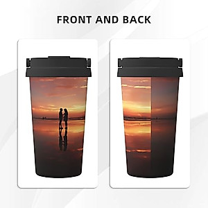 WANGXUEE Romantic Love Print 500ml Stainless Steel Travel Tumbler Double Wall Vacuum Insulated Coffee Mug