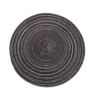 Round Dinner Table Centerpiece Placemats Washable Woven Vinyl Placemats for Dining Table Easy to Clean Plastic Placemats Dark Place Mats